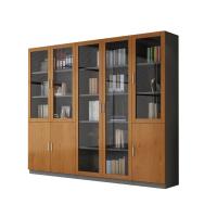 China Dark Brown Glass Door File Cabinet 6 Door CEO Large Wood Filing Cabinet for sale