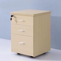 China 3 Drawer Mobile File Cabinet Green Wooden Lockable Filing Cabinet for sale