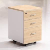 China 3 Drawer Mobile File Cabinet Green Wooden Lockable Filing Cabinet for sale