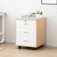 China 16 Inch Office Wooden Filing Cabinets Rolling White File Cabinet for sale