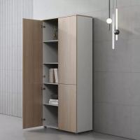China 31 Inch Office Storage Cupboard 4 Layers Oak Color With E1 Melamine Board for sale