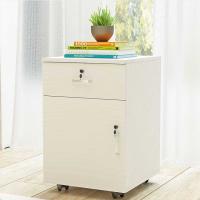 China 3 Drawer Rolling Pedestal File Cabinet Wood Lockable With Aluminum Alloy Handle for sale