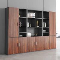 China 71 Inch Office Wooden Filing Cabinets Boss Desk Matching Bookcase Brown for sale