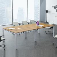 China H750mm Office Conference Table Metal Legs Glass Meeting Desk for sale