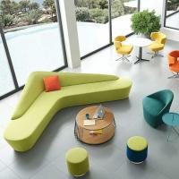 China V Shaped Office Lounge Sofa 800Hmm Comfortable Fabric For Office Room for sale