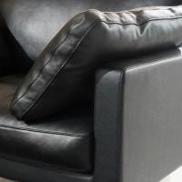 China 2 Seat Office Sectional Sofa Set Black Leather Home Office Couch for sale