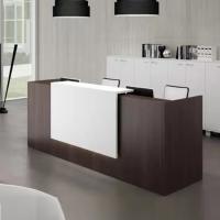 China Salon Front Office Reception Desk Modern Style With Melamine Panel for sale