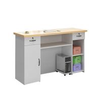 China Small Nail Salon Front Desk White Wooden 1000Hmm Reception Counter Table for sale