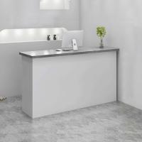 China Small Nail Salon Front Desk White Wooden 1000Hmm Reception Counter Table for sale