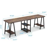 China Metal Frame Modern Workstation Desk Brown Pvc Edging With Shelves for sale
