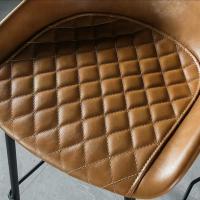 China Wooden Brown Bar Table Leather 840HMM Counter Bar Chair With PVC Edging for sale