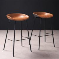 China Wooden Brown Bar Table Leather 840HMM Counter Bar Chair With PVC Edging for sale