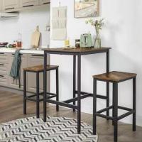 China Industrial Style Bar Table Stool Set Wooden 1.2m With PVC Edging for sale