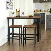 China 6.2 Inch Bar Table Stool Set Industrial Coffee Vintage Brown Dining Bar Table for sale