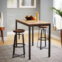 China 6.2 Inch Bar Table Stool Set Industrial Coffee Vintage Brown Dining Bar Table for sale