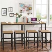 China 6.2 Inch Bar Table Stool Set Industrial Coffee Vintage Brown Dining Bar Table for sale
