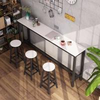 China Vintage Brown High Chair Bar Table 1.6m Tall Stool Table For Coffee Shop for sale