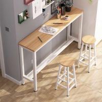 China 1.6m White Kitchen Bar Table Stool Set Melamine MFC With Metal  Legs for sale