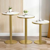 China Diameter 550mm Round Golden Table Bar Chairs And Table For Living Room for sale