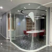 China Curved Office Partition Walls Portable White Color Customized Size for sale