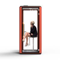China 42.3 Inch Acoustic Phone Booth Red Single 2000HMM Portable Office Pod for sale