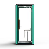 China Soundproof Office Phone Pod Green Modular Phone Booth For Private Call Meeting for sale