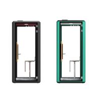 China Soundproof Office Phone Pod Green Modular Phone Booth For Private Call Meeting for sale
