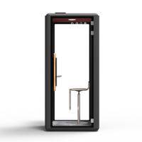 China Acoustic Soundproof Office Pod Black Red Private Space Modular Structure for sale