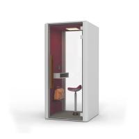 China 4 Person Soundproof Office Pod White Pink Ventilation Soundproof Meeting Booth for sale