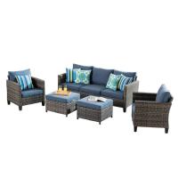 China Customized Rattan Garden Sofa Set Non Toxic Garden Corner Lounge Set for sale