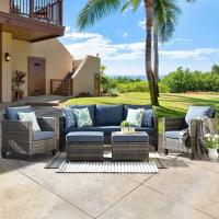China Customized Rattan Garden Sofa Set Non Toxic Garden Corner Lounge Set for sale