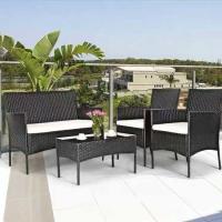 China Wicker Outdoor Corner Sofa Set Rattan Garden Chair With Metal Legs for sale