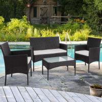 China Wicker Outdoor Corner Sofa Set Rattan Garden Chair With Metal Legs for sale