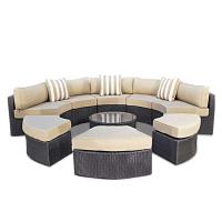 China Round Lounge Outdoor Beach Furniture Sofa PE Rattan Washable for sale