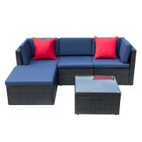 China L Shape Rattan Garden Corner Sofa Waterproof Small Corner Garden Furniture for sale