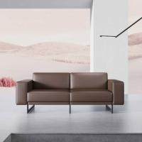 China Customized Size 2 Seat Leather Sofa Comfortable Leather Sectional Sofa for sale