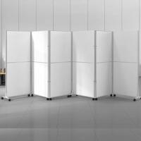 China White Portable Office Room Divider Folding Office Space Dividers On Wheels for sale