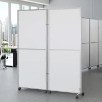 China White Portable Office Room Divider Folding Office Space Dividers On Wheels for sale