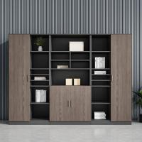 China 2.4M Black Wood File Cabinet ODM Large Capacity Wood Office Cupboard for sale