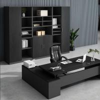 China 2.4M Black Wood File Cabinet ODM Large Capacity Wood Office Cupboard for sale