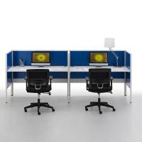 China Aluminium Frame Modern Call Center Cubicles Customized Dual Workstation Desk for sale