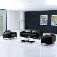 China 3 2 1 Seat Office Furniture Sofa Black Leather Sectional Durable for sale