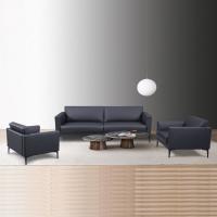 China 3 2 1 Seat Office Furniture Sofa Black Leather Sectional Durable for sale