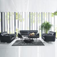 China 3 2 1 Seat Office Furniture Sofa Black Leather Sectional Durable for sale