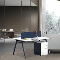 China Workstation Desk Office Furniture Blue Wooden Workstation 4 Seat Office Computer Desk for sale