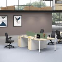 China Modular Office Table Workstation Cubicle Wooden Office Workstation For 4 People for sale