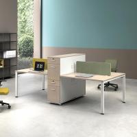 China Modular Office Table Workstation Cubicle Wooden Office Workstation For 4 People for sale