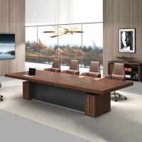 China 2.4M Wood Meeting Room table Rounded Triangle Boardroom Long Conference Tables for sale