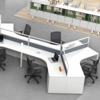 China Customize Y Shaped Desktop 4 6 8 Person Wooden Office Partition Workstation for sale