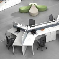 China Customize Y Shaped Desktop 4 6 8 Person Wooden Office Partition Workstation for sale